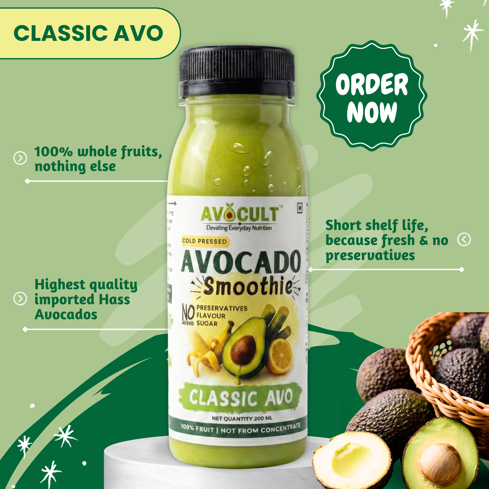 Classic Avo Smoothie - 200ml – Thoughtful Foods Private Limited